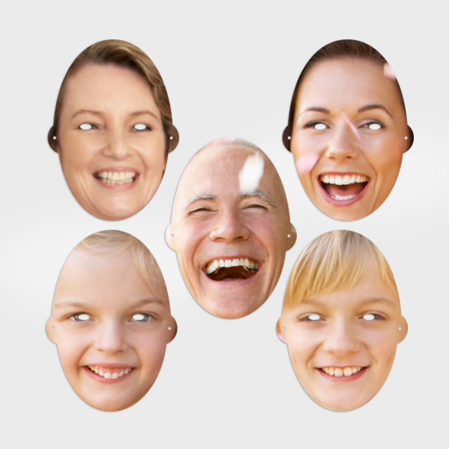 Fotomasken-Set mit fünf verschiedenen Gesichtern